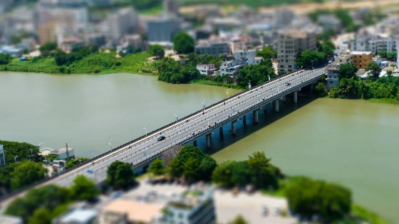 Tilt-shift photos create a miniature Yazhou - Focus on Hainan - hiHainan