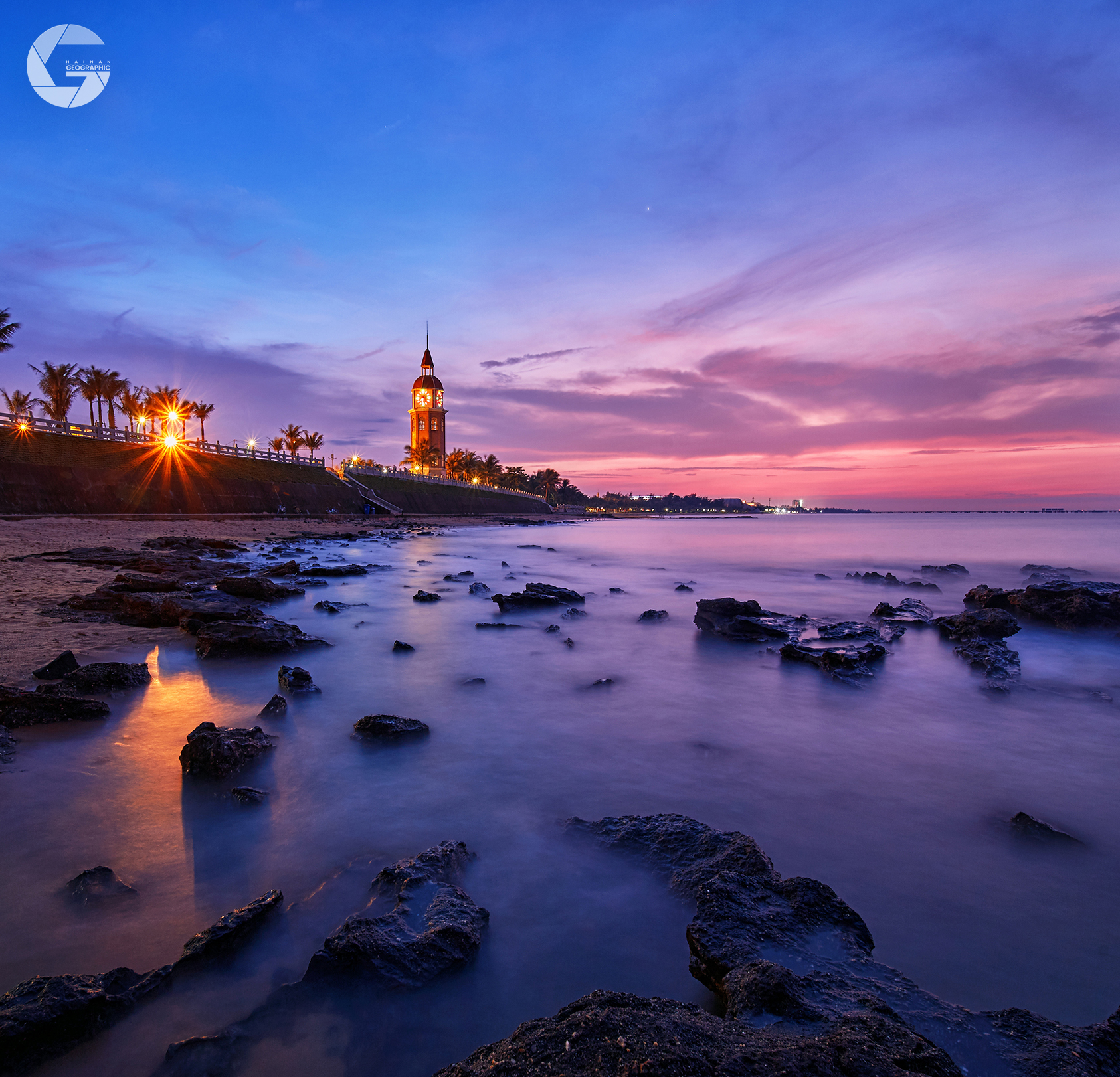 A view along the West Coast at dusk in Haikou, Hainan - Hainan ...